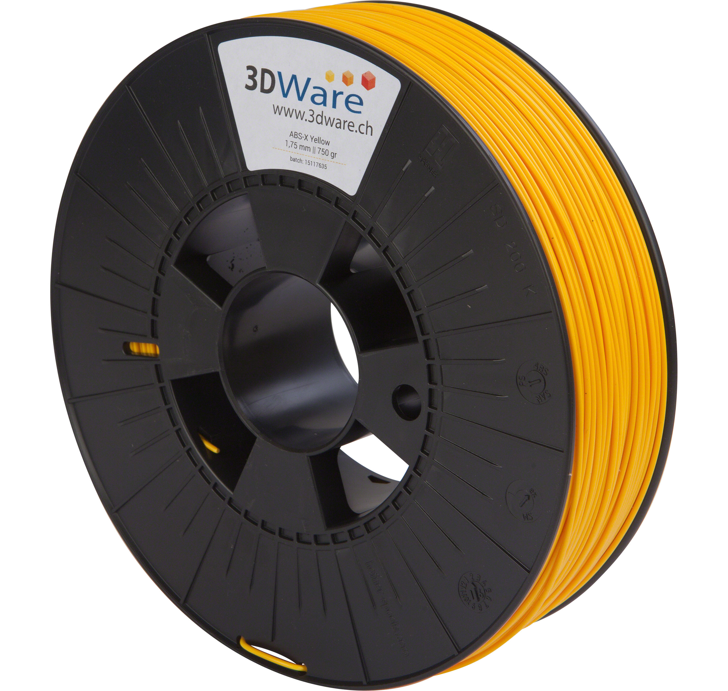 Dutch Filament ABS-X Yellow 1.75mm M01128107.750 - 3DWare Shop Schweiz