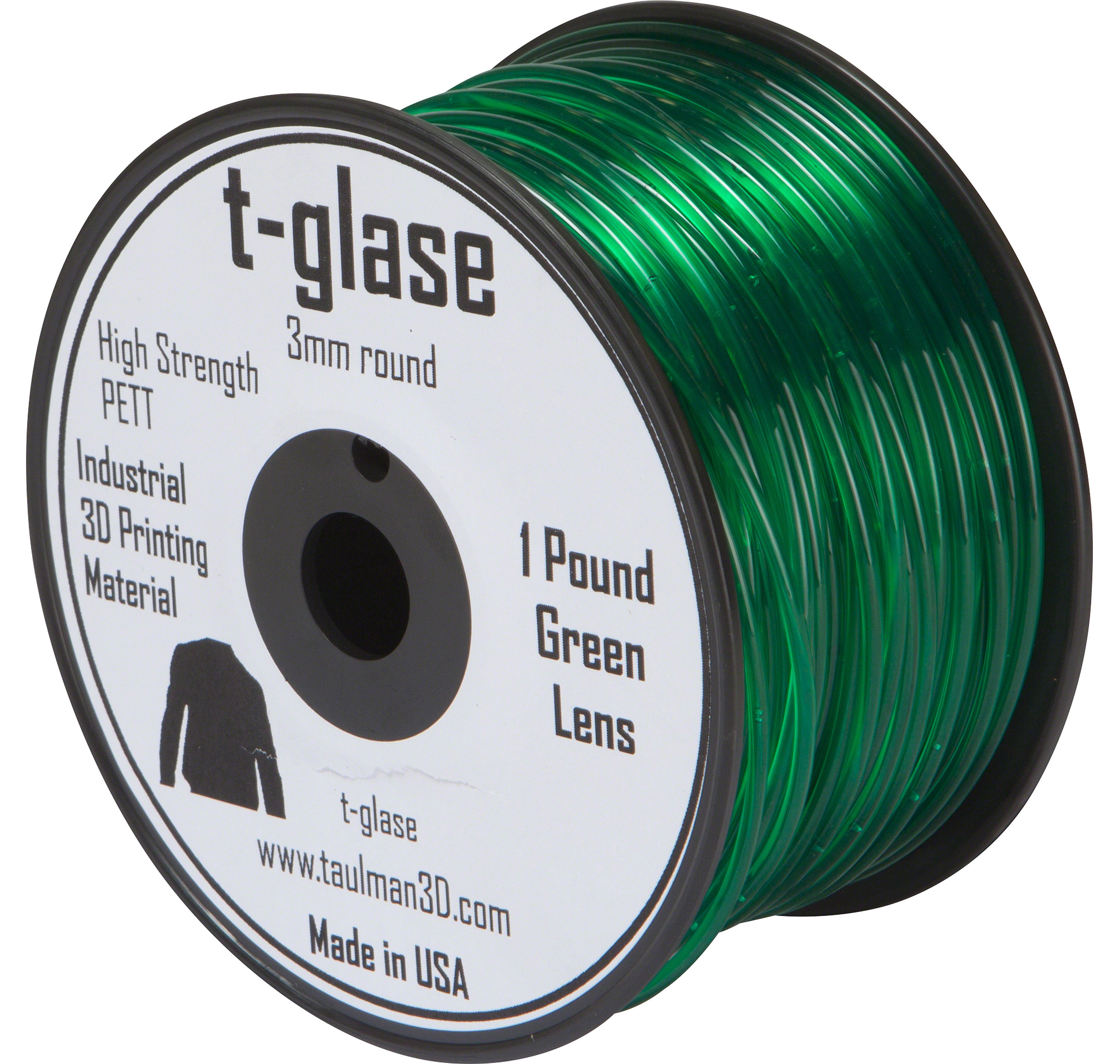 taulman 3d Filament taulman 3D t-glase PETT CoPolymer Green 3mm ...