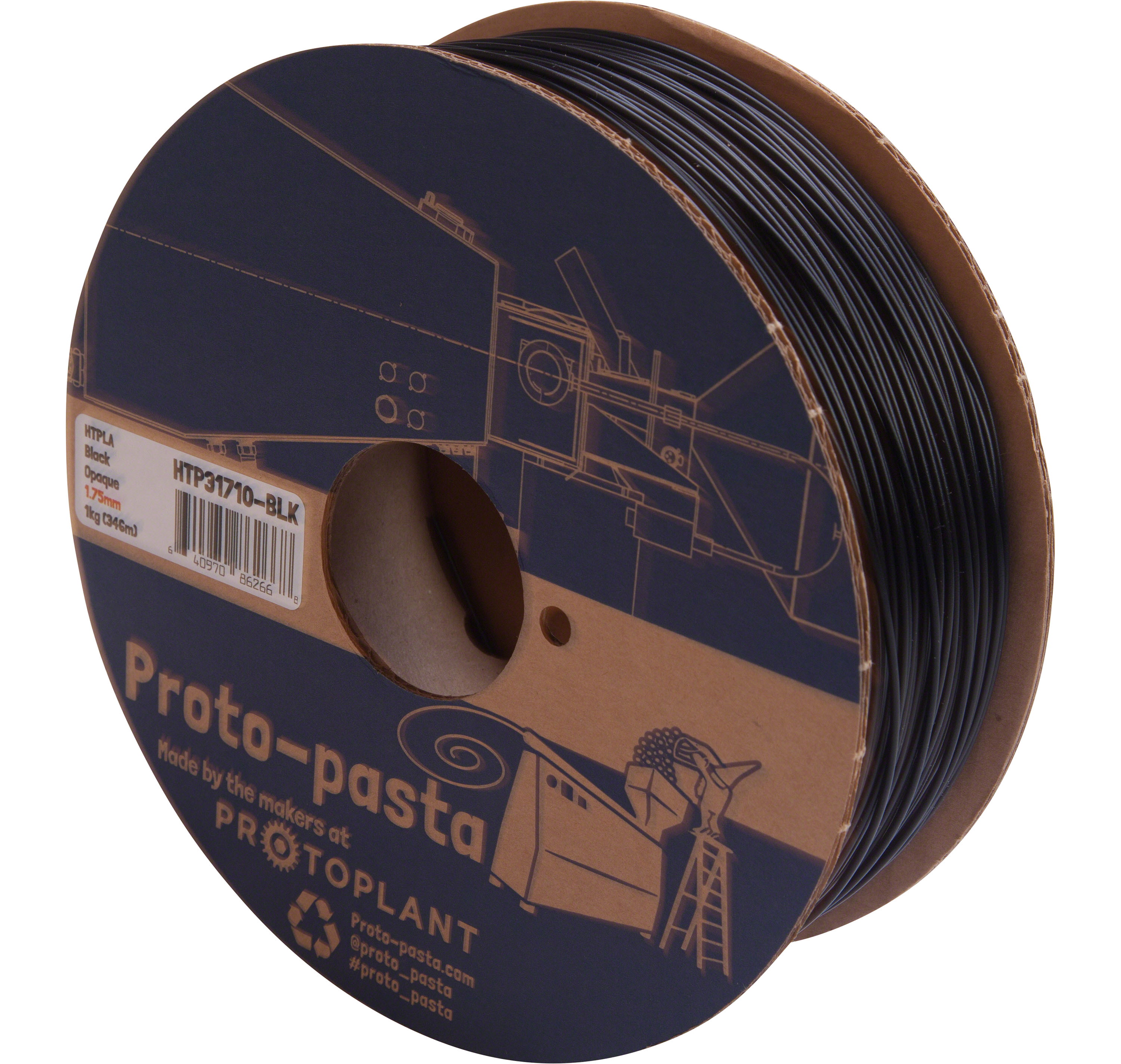 Proto Plant Filament HTPLA Black Opaque 1.75mm M01184010.1 - 3DWare ...