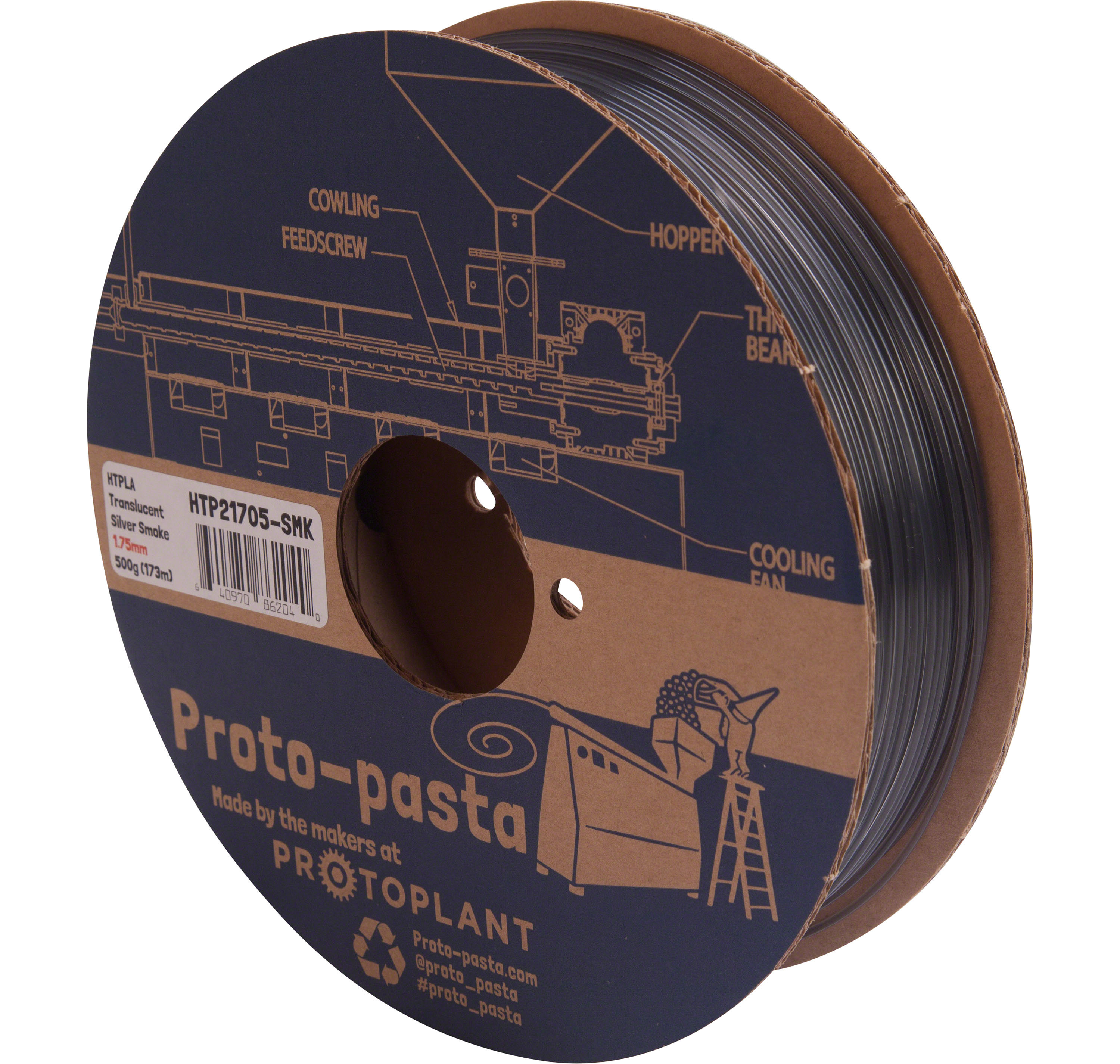 Proto Plant Filament HTPLA Translucent Silver Smoke 1.75mm M01184013.05 ...