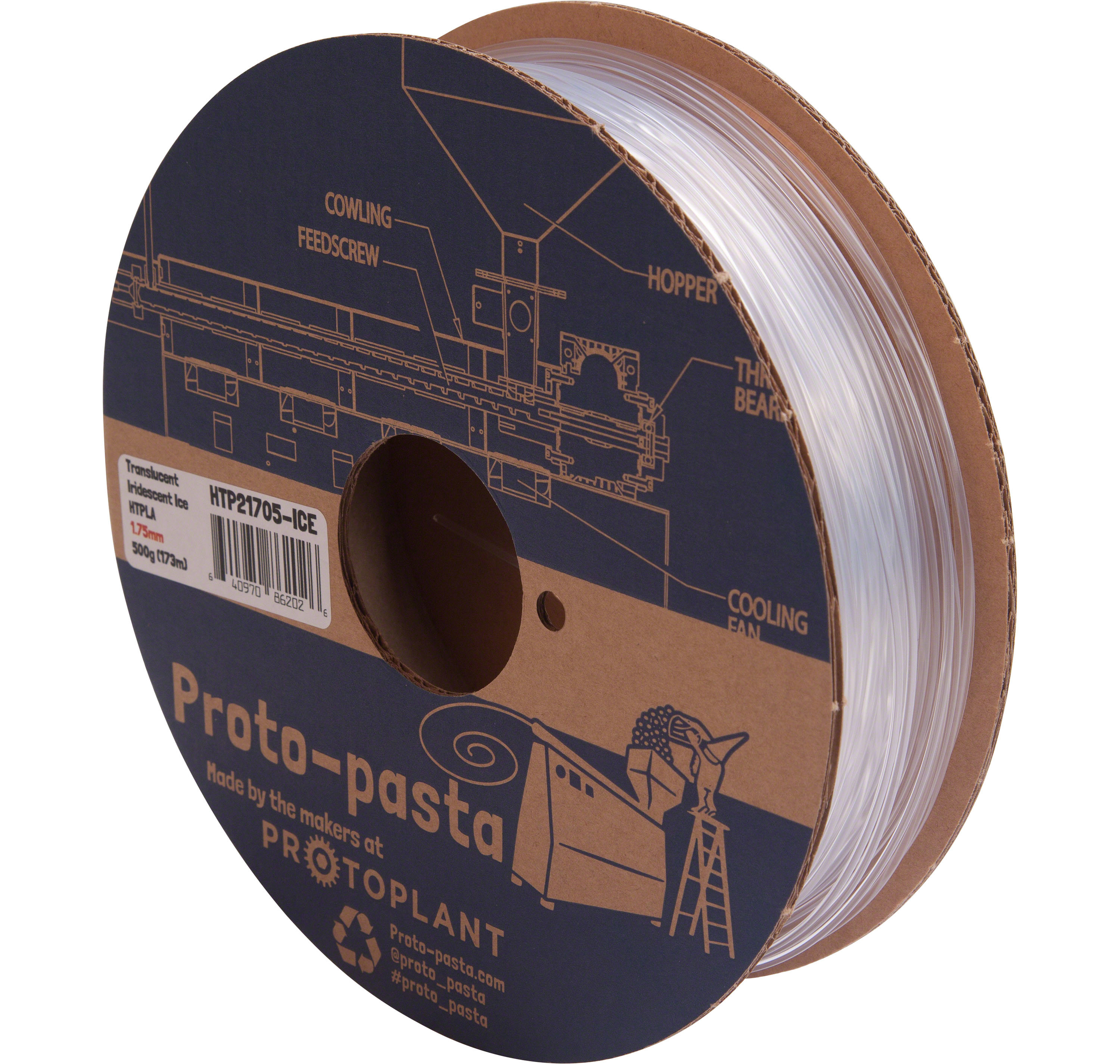 Proto Plant Filament HTPLA Translucent Iridescent Ice 1.75mm M01184052 ...