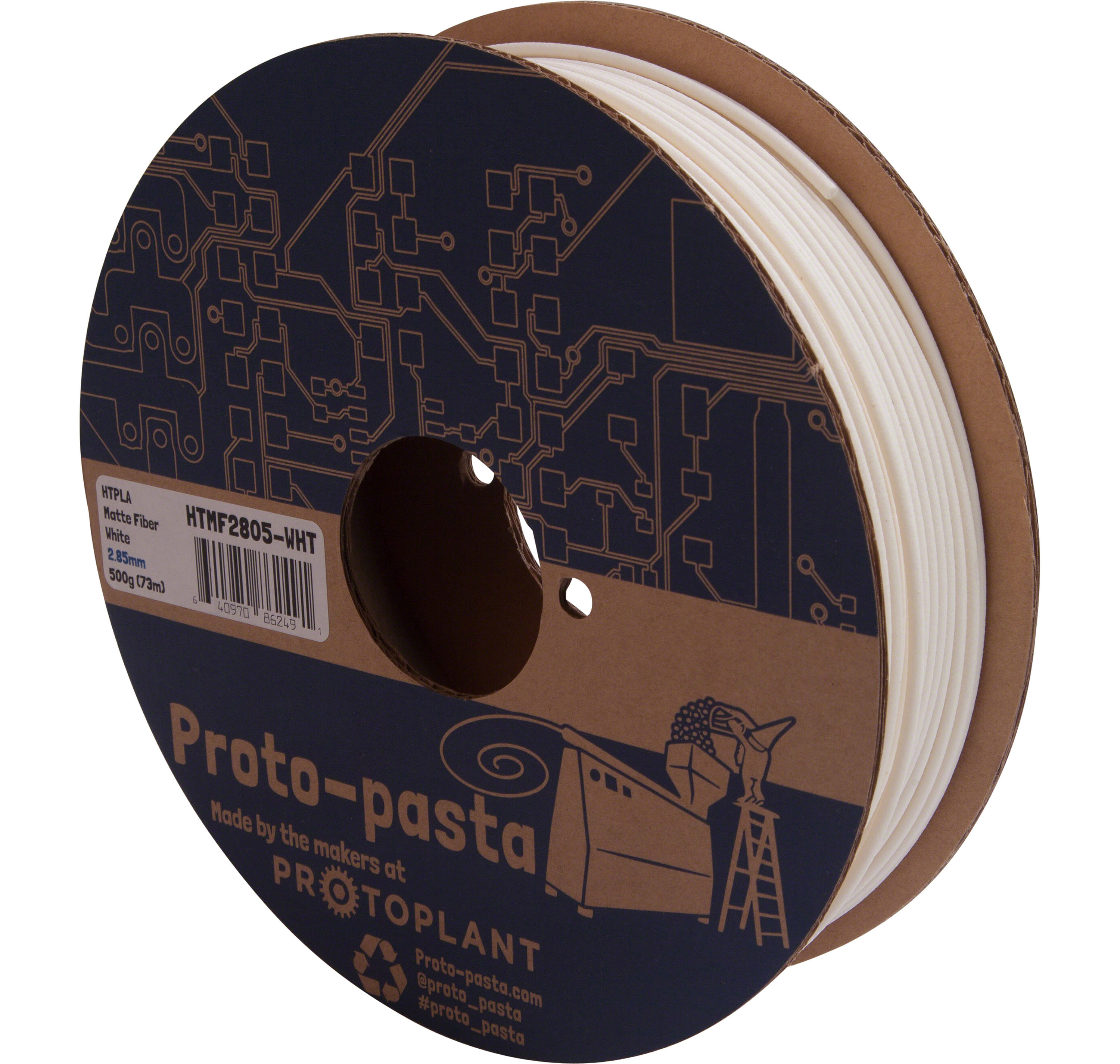 Proto Plant Filament Matte Fiber HTPLA Weiss 3mm M01185004.05 - 3DWare ...