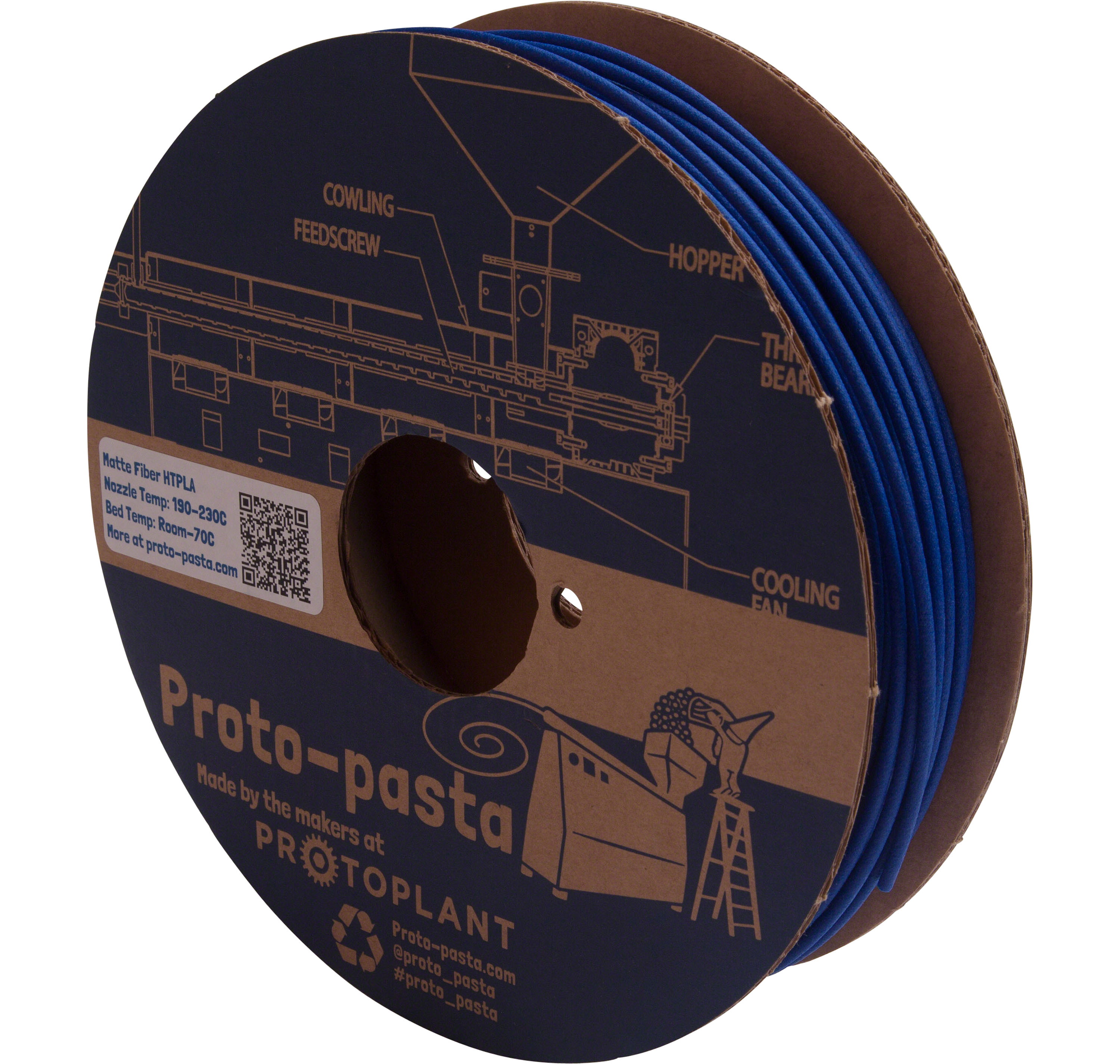 Proto Plant Filament Matte Fiber HTPLA Blau 3mm M01185006.05 - 3DWare ...