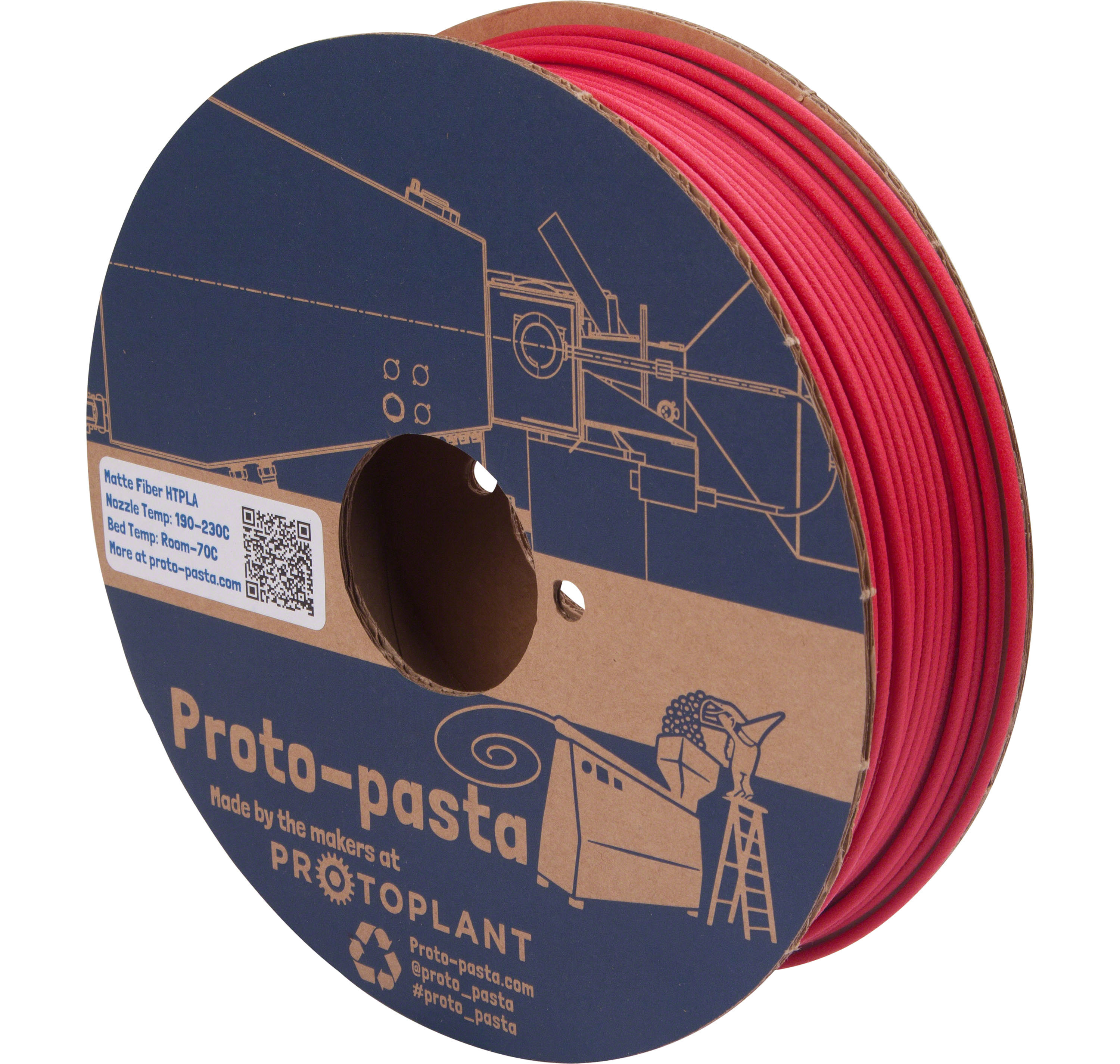 Proto Plant Filament Matte Fiber HTPLA Rot 3mm M01185009.05 - 3DWare ...