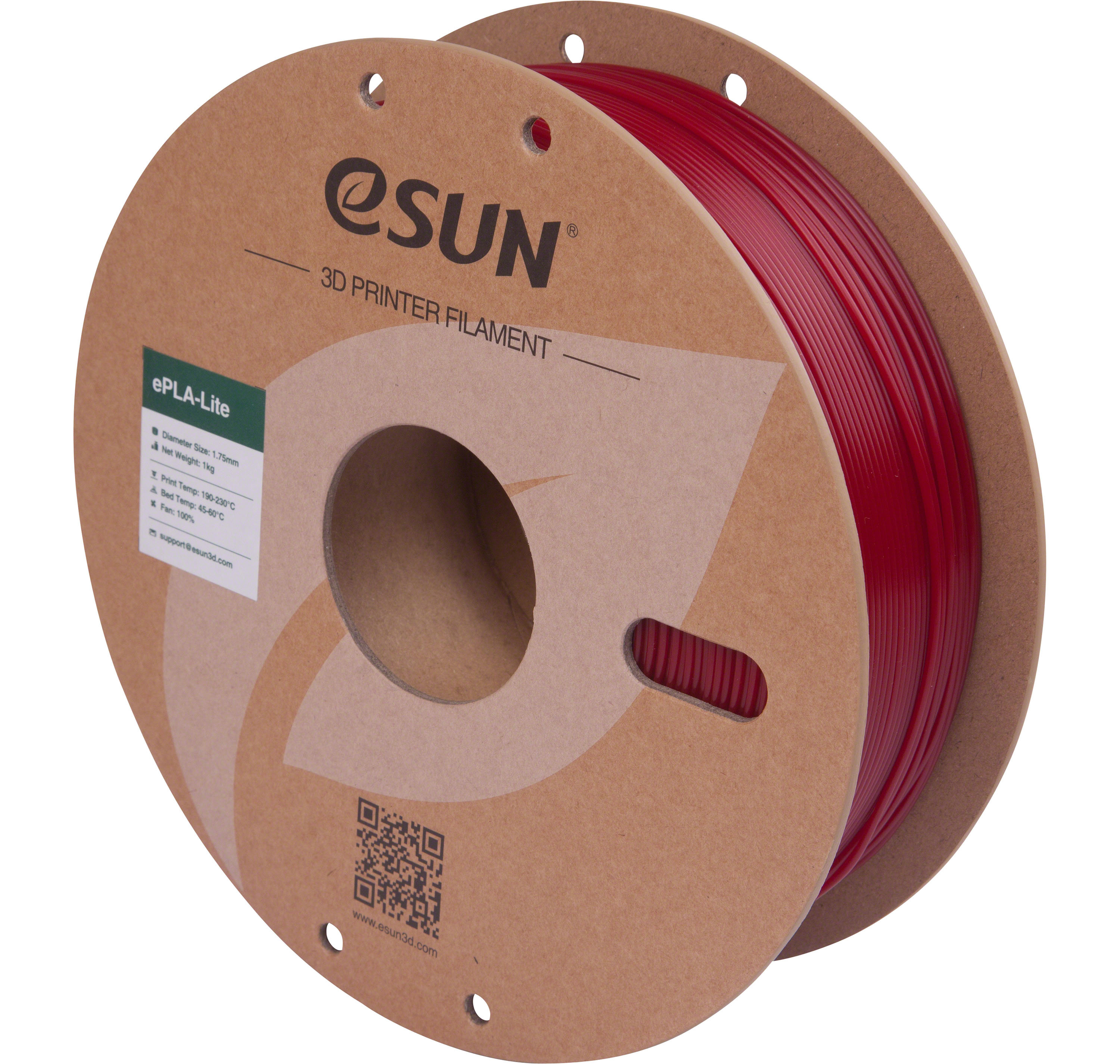 eSUN Filament PLA Lite Fire Engine Red 1.75mm M01122009.1-20 - 3DWare ...