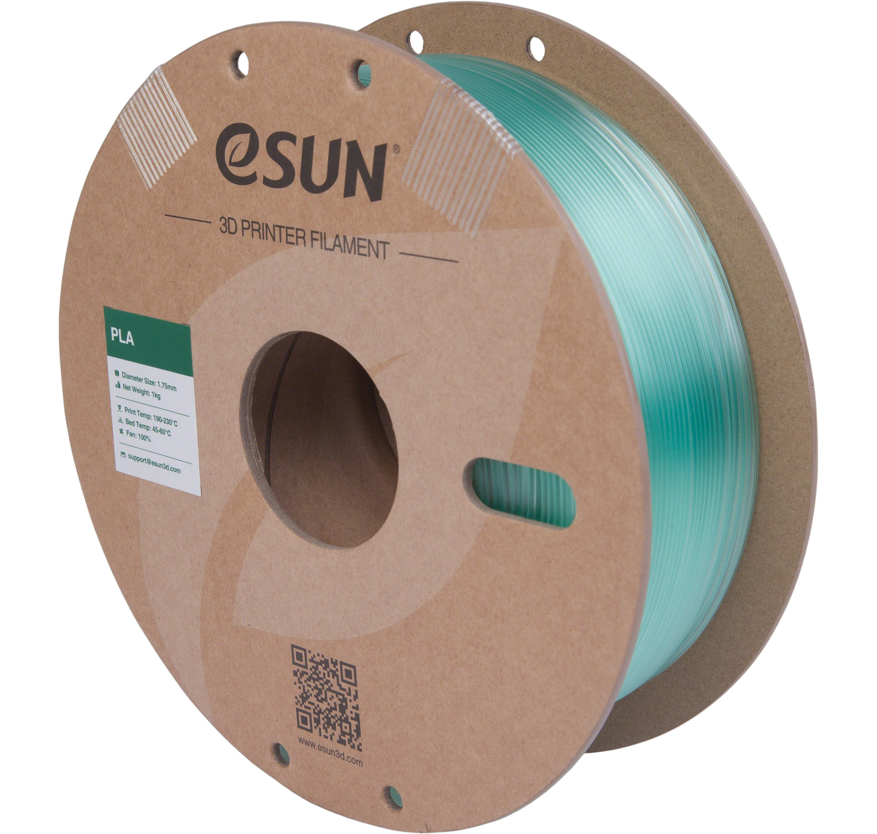 eSUN Filament PLA Translucent Aqua 1.75mm M01122006.1-43 - 3DWare Shop ...