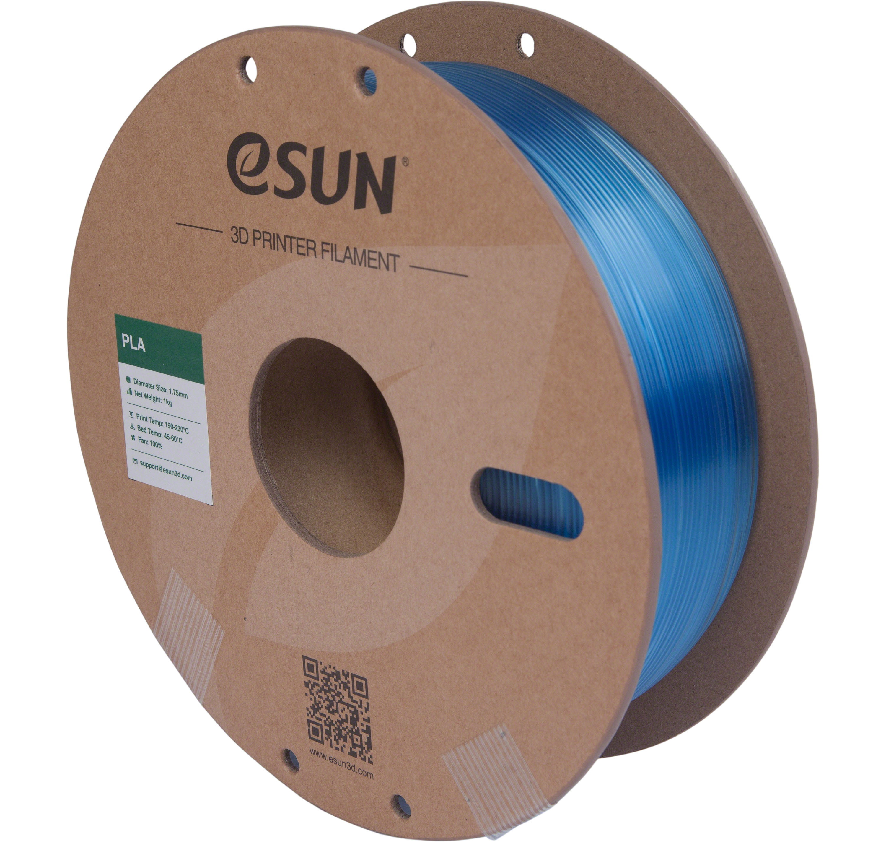 eSUN Filament PLA Translucent Blue 1.75mm M01122006.1-44 - 3DWare Shop ...
